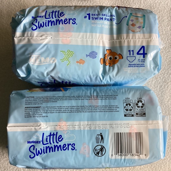 Bottoms | Huggies Little Swimmers 4 Lot Of 2 11packs Swim Diapers Sz L ...